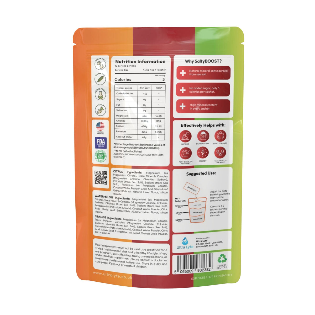 Ultra Lyte SaltyBoost Variety Pack - 12 Sachets