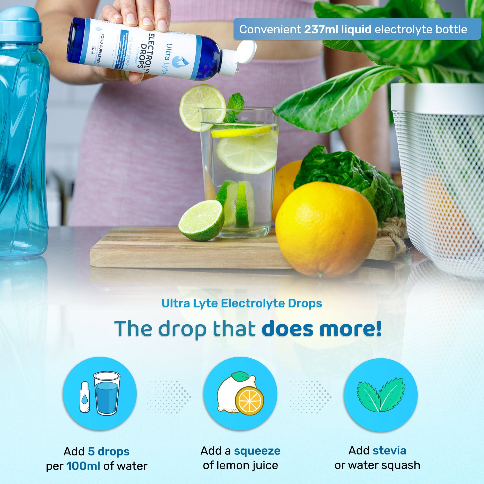 Ultra Lyte Electrolyte Drops 237ml - Rapid Rehydration