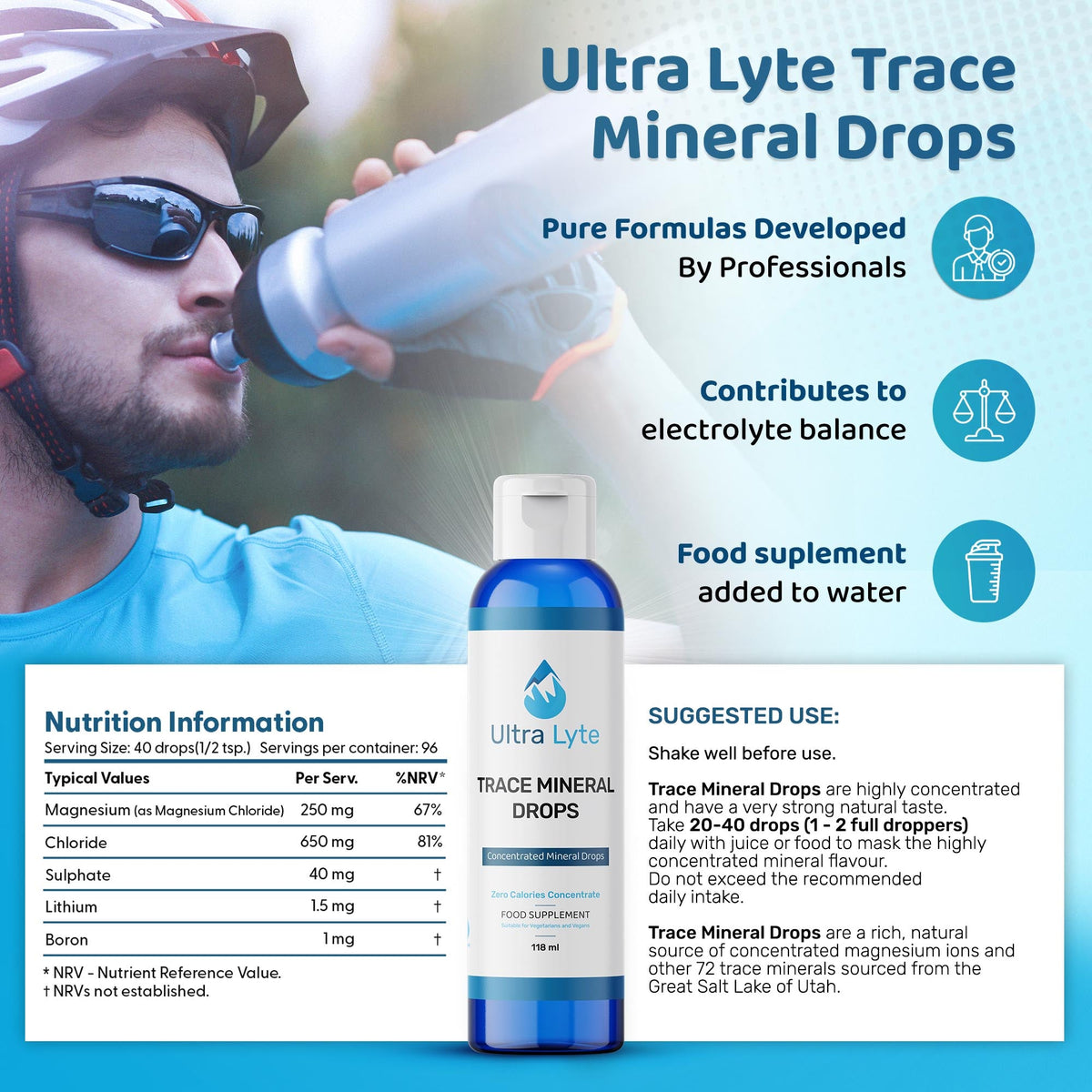 Ultra Lyte Trace Mineral Drops from Utah Sea Lake USA