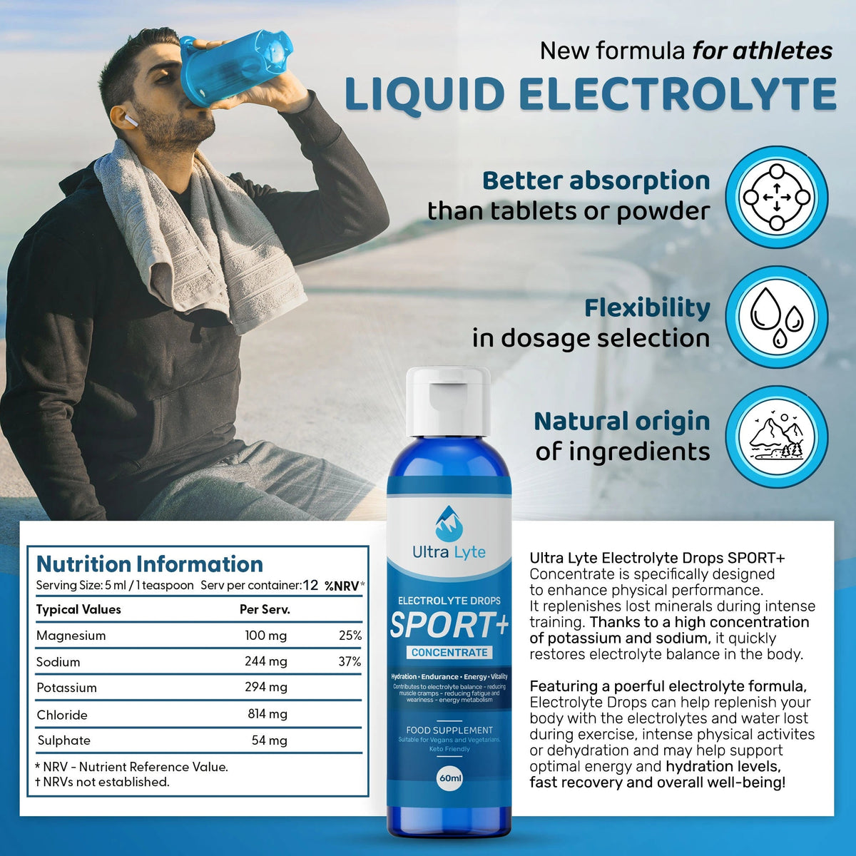 Ultra Lyte Electrolytes Drops Sport + 60ml
